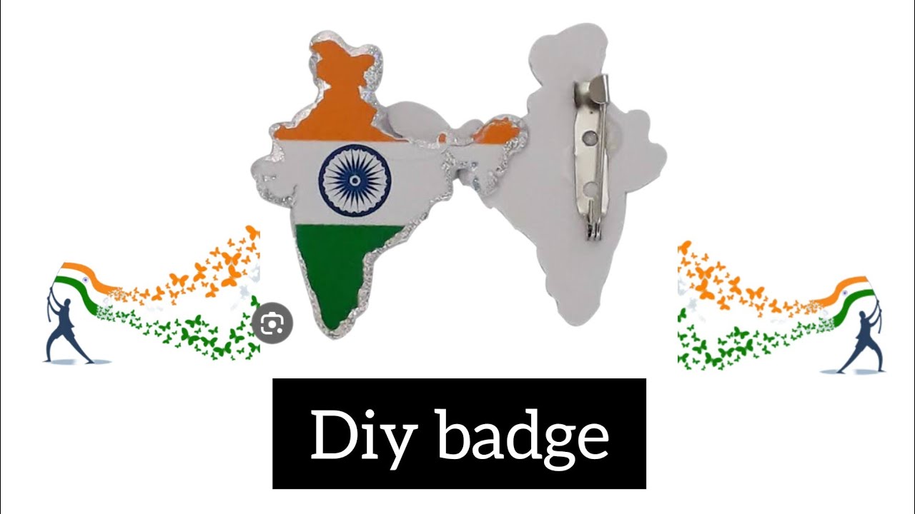 How to make Independents Day Badge / With Paper / DIY Badge - YouTube