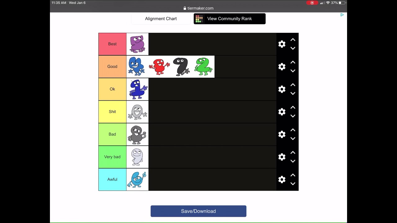 BFB Numbers Tierlist - YouTube