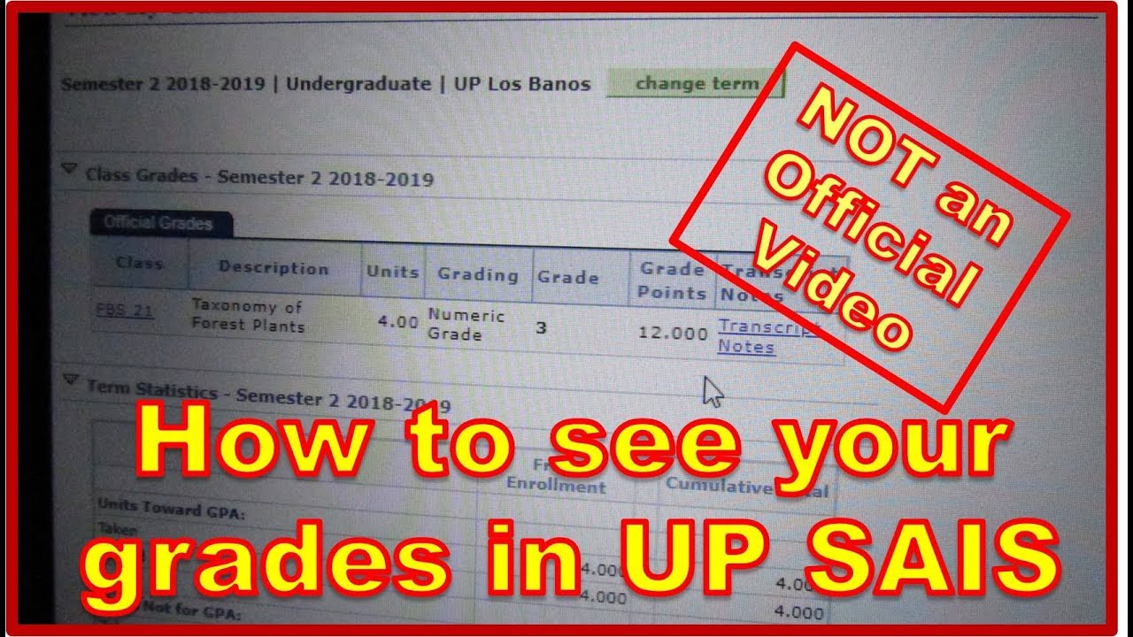 How to see grades UP SAIS - NOT AN OFFICIAL Video - YouTube