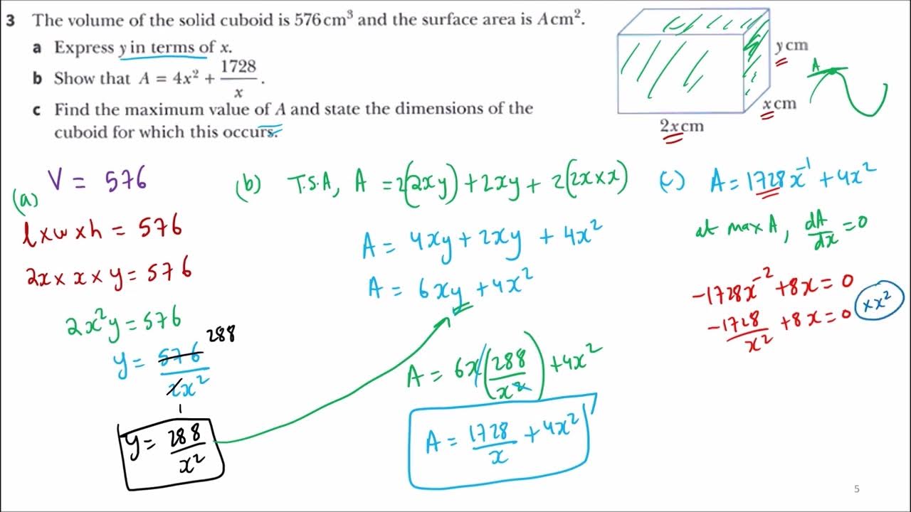 Grade 11 addmaths: Practical maximum and minimum problems - video 1 - YouTube