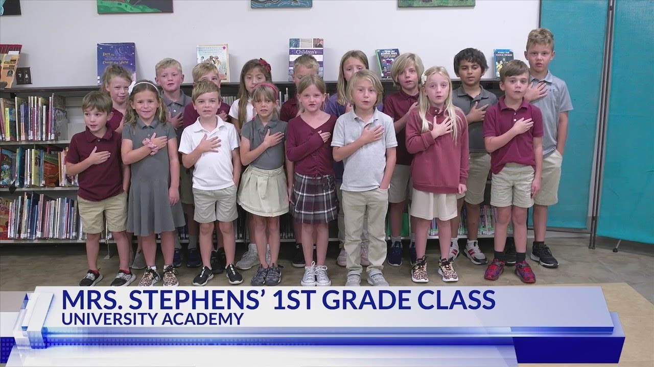 The Daily Pledge: Mrs. Stephens' 1st Grade Class - YouTube
