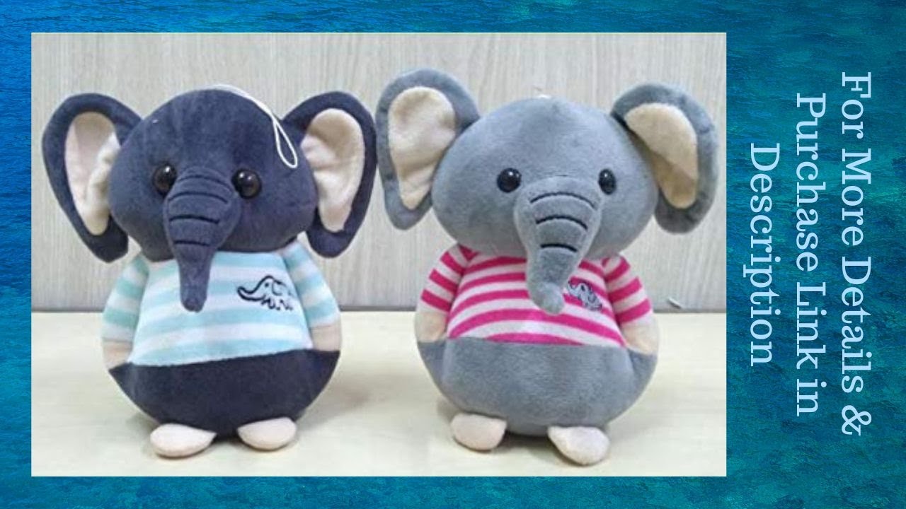 Webby Soft Animal Plush Elephant Toy 20cm, Blue - YouTube