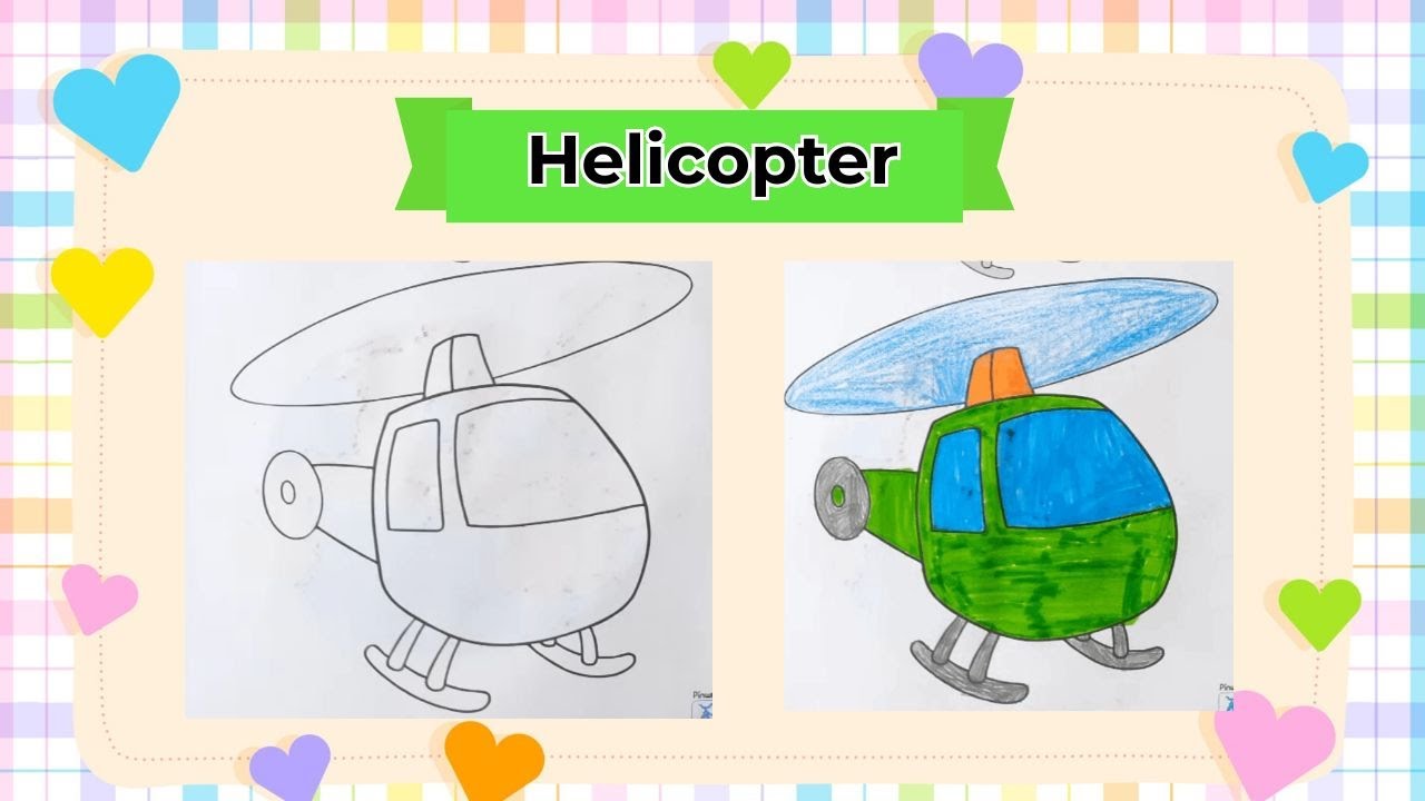How To Color In Helicopter | Draw Helicopter | Kids Coloring Videos ...