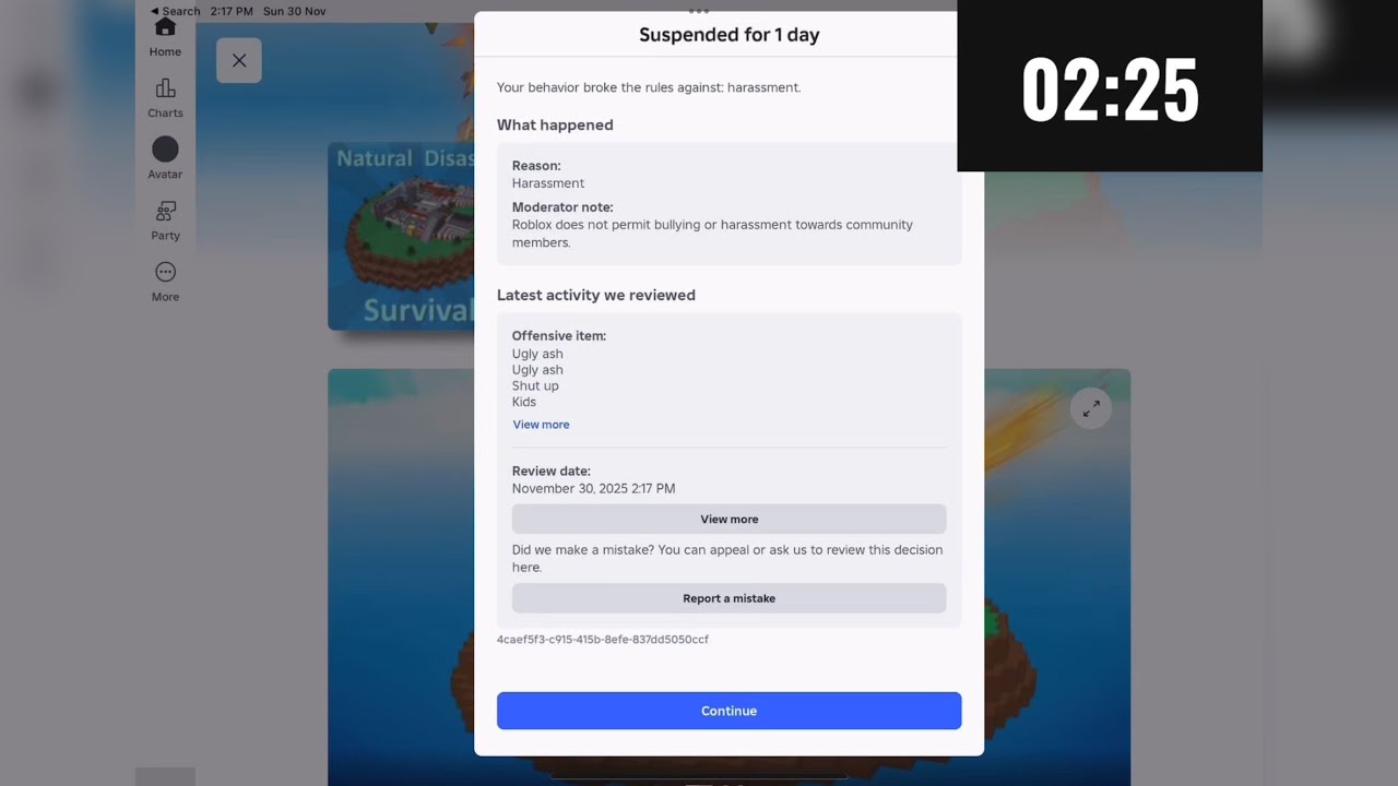 Roblox ban speedrun - YouTube