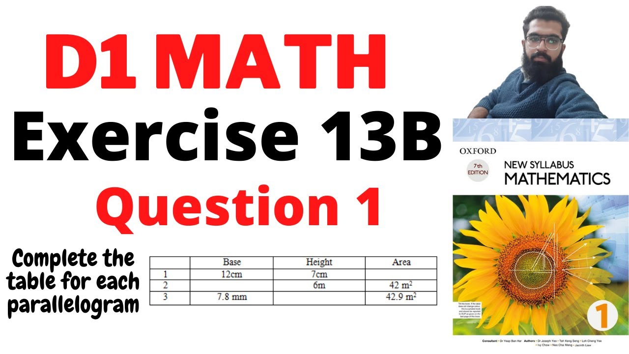 d1 exercise 13b question 1 | d1 ex 13b q1 | d1 math solutions | etutor ...