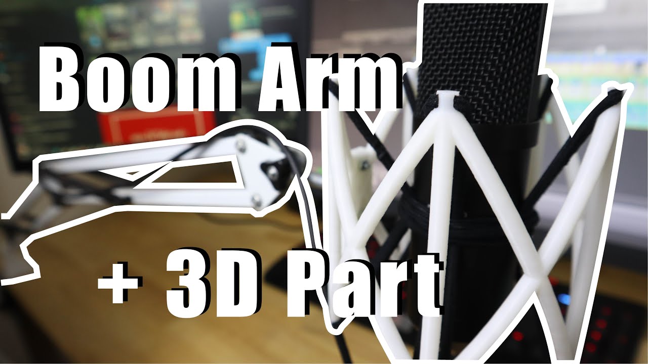 DIY ขาไมโครโฟนจากของมือสอง ยางรัดผม + 3D Print (Microphone Boom Arm ...