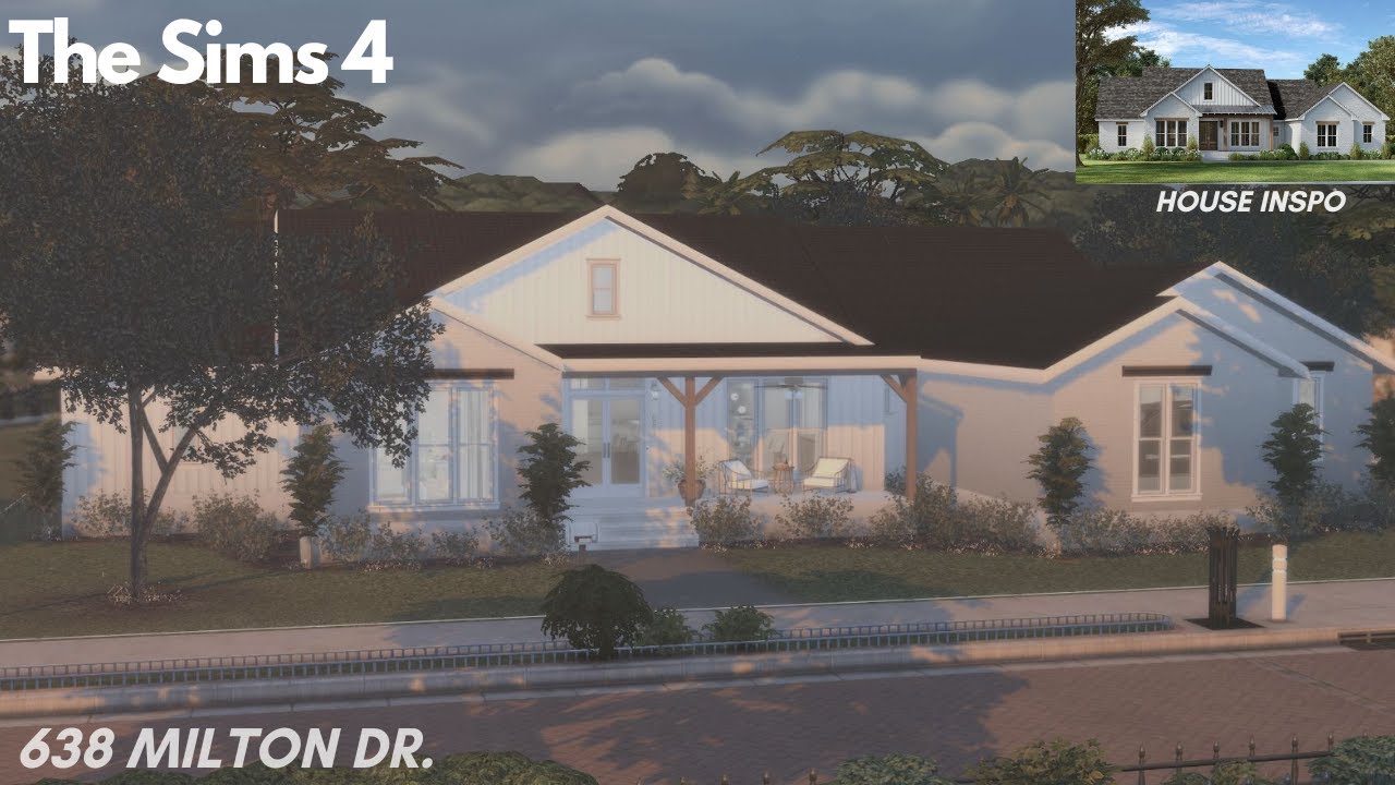 The Sims 4: Realistic Furnished One-Story Home with CC | Speed Build ...