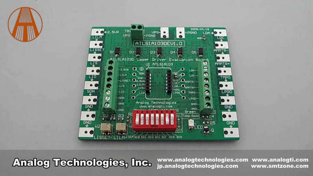 Evaluation Board for the ATLSxA103 Series Diode Laser Drivers/Controllers ATLS1A103DEV1.0 - YouTube