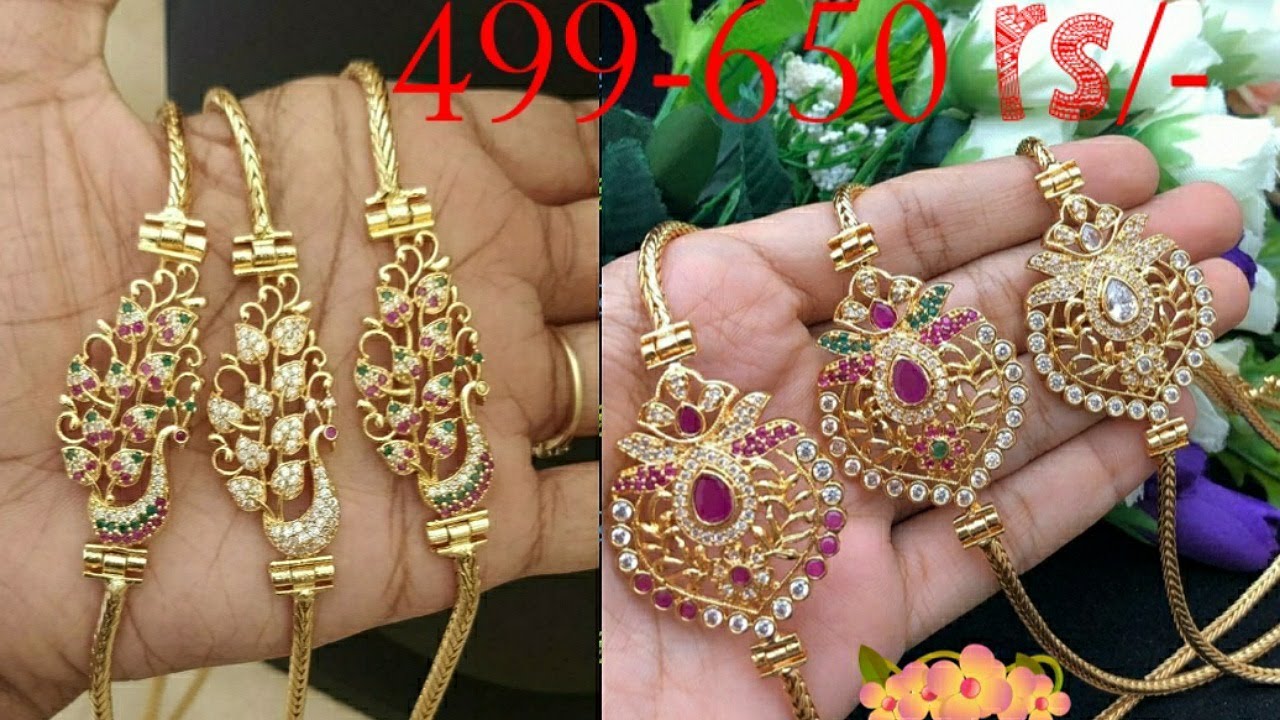 Latest Gold plated Mogappu chain design with price || Side pendent ...