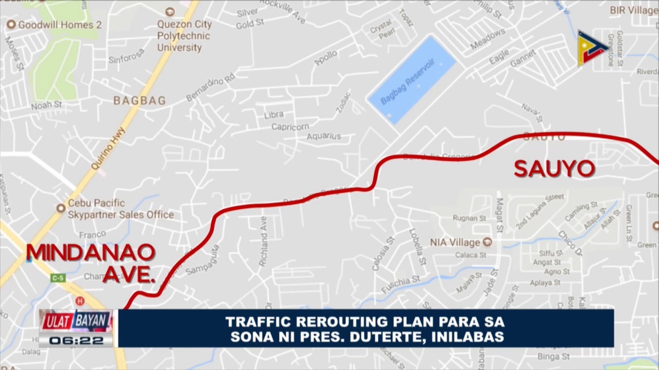Traffic Rerouting Plan para sa SONA ni Pangulong Duterte, inilabas ...