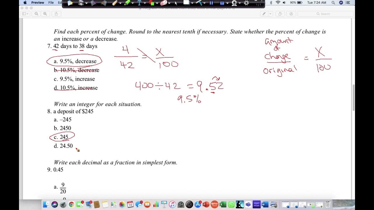7th grade 1st semester exam study guide - YouTube