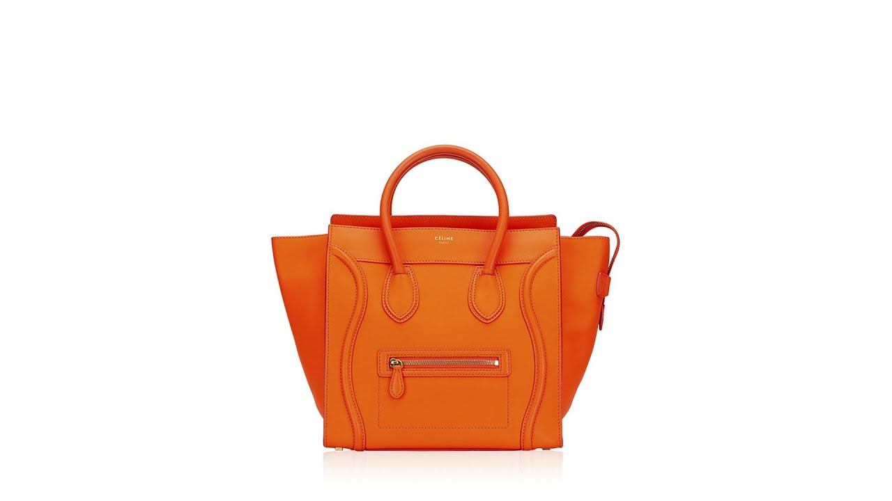 Celine Calfskin Mini Luggage Bright Orange - YouTube