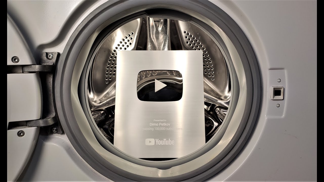 Experiment - YouTube Silver Play Button - in a Washing Machine - YouTube