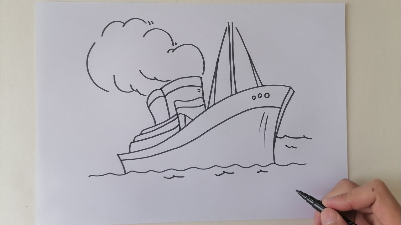 Como Dibujar Un Barco De Vapor Youtube
