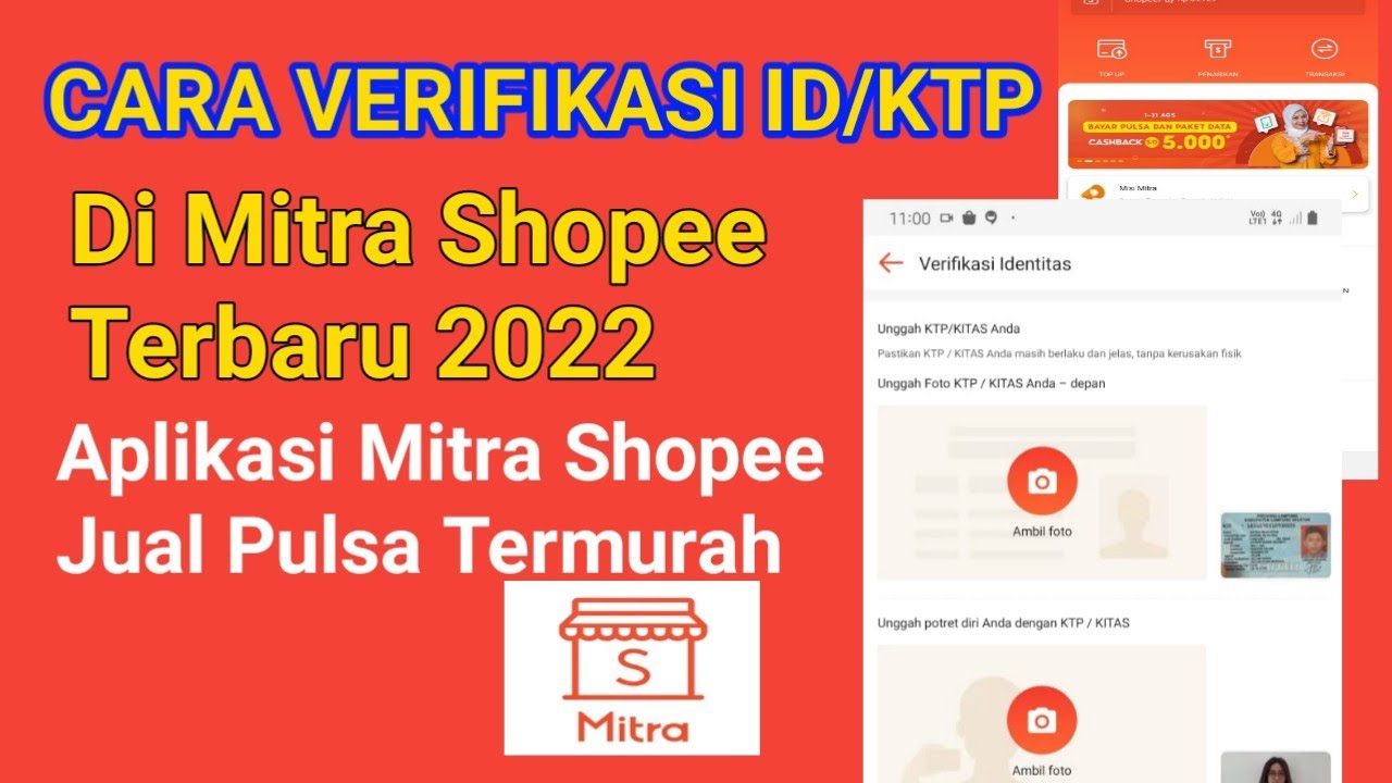 Cara Verifikasi ID di Aplikasi Mitra Shopee Terbaru 2022 - YouTube