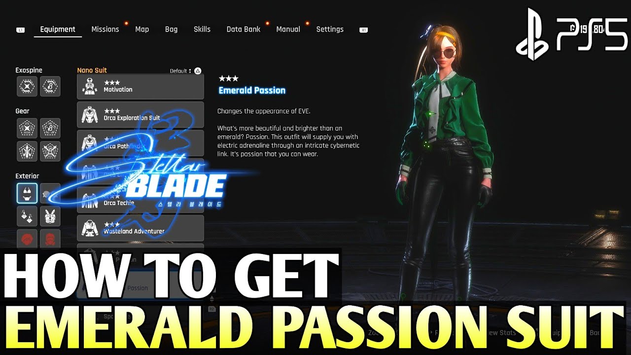 How to Get Emerald Passion Suit STELLAR BLADE Emerald Passion Suit ...