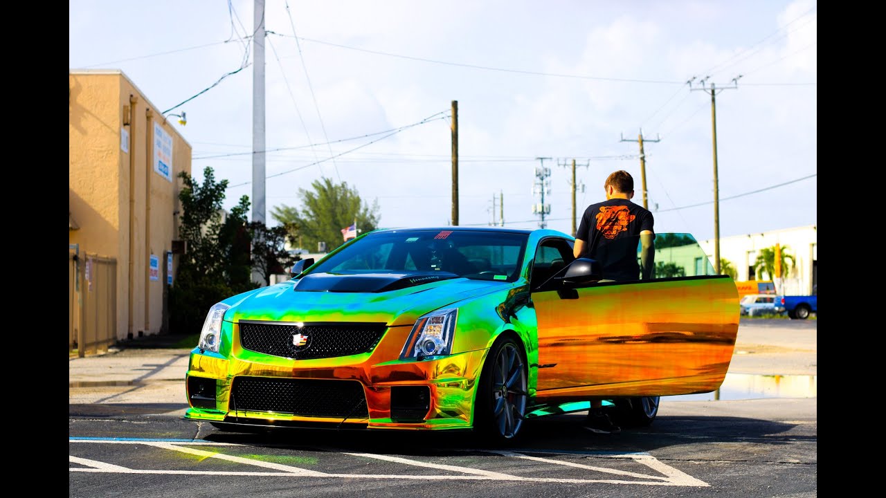 Thermal Chrome Vinyl Wrap - Cadillac CTS-V - YouTube