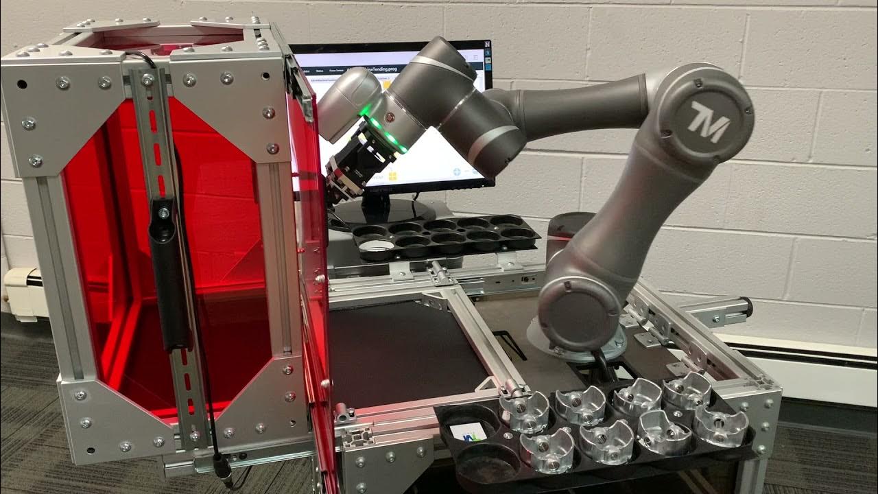 Techman Robot Machine Tending 1 Minute Demo - YouTube