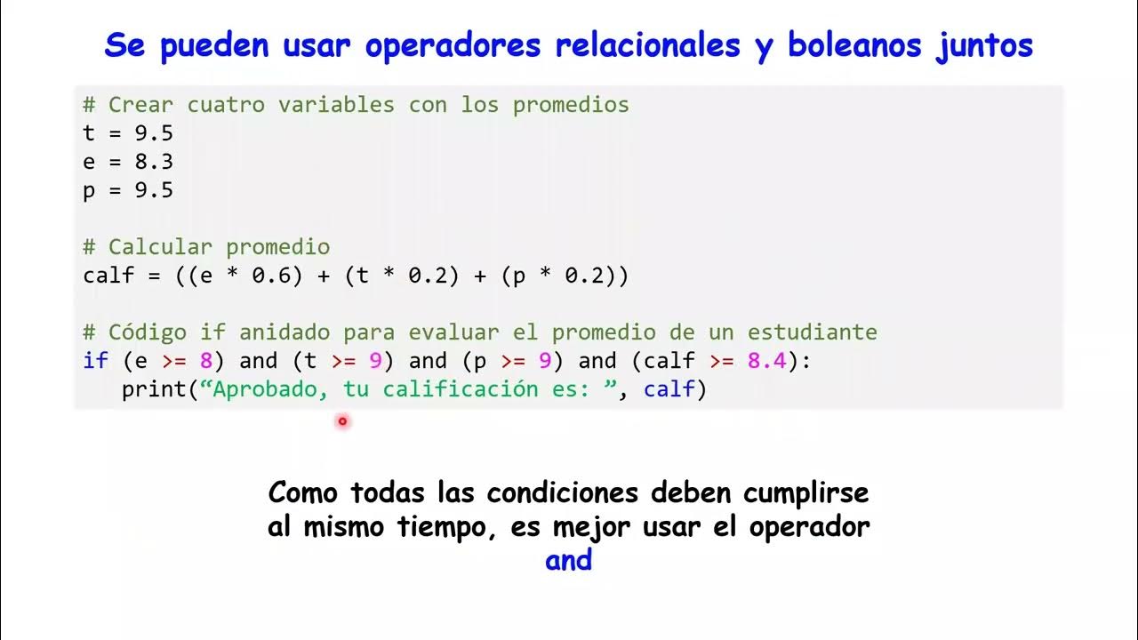 Introducción a los condicionales if-else e if anidados. Sesión 12 Parte ...