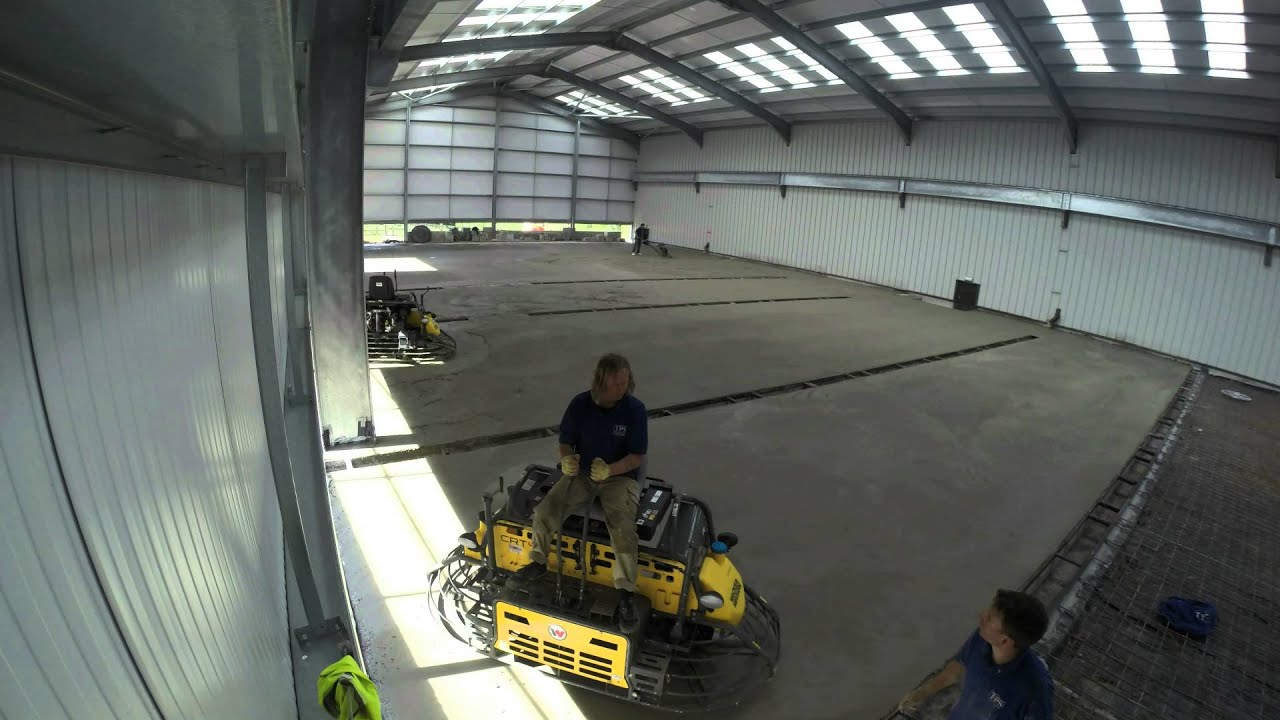 Concreting & Power Floating a workshop Floor by TPS Building - YouTube