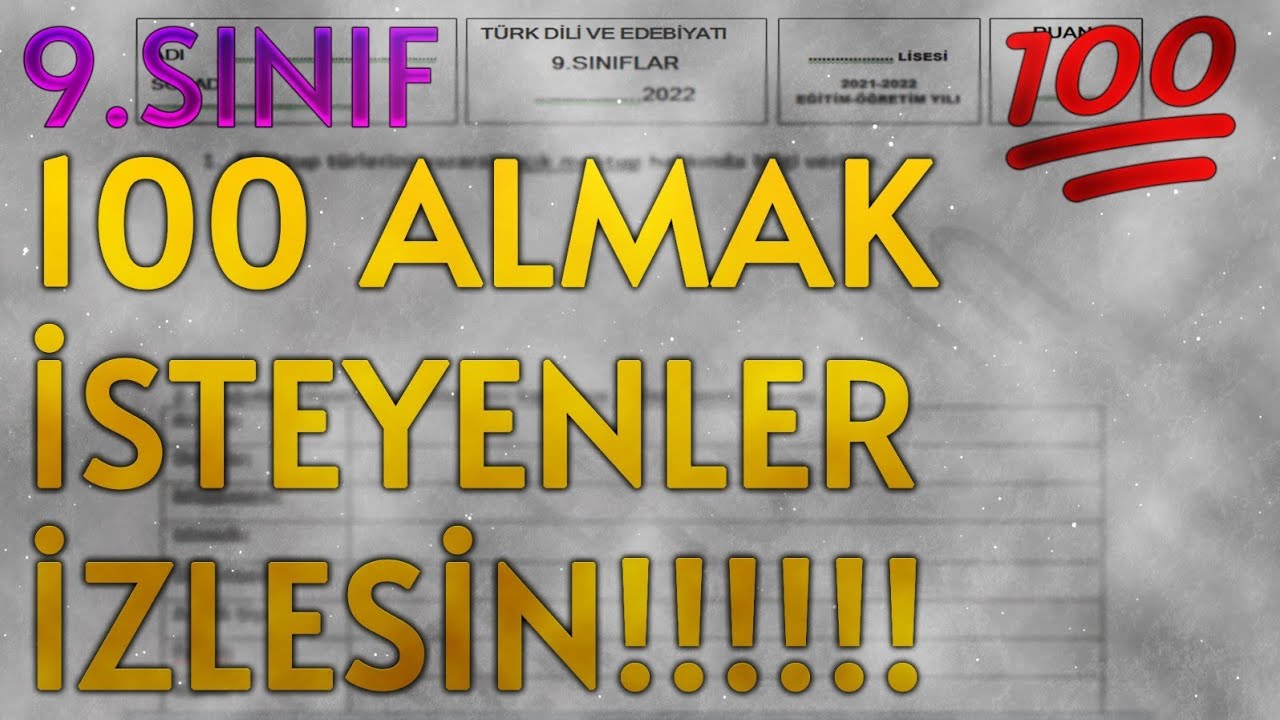 9.Sınıf - TDE 2.DÖNEM 2.SINAV - YouTube
