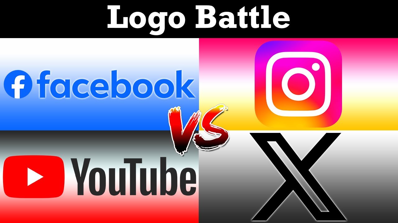 Facebook VS Instagram VS YouTube VS X - Logo Battle - YouTube