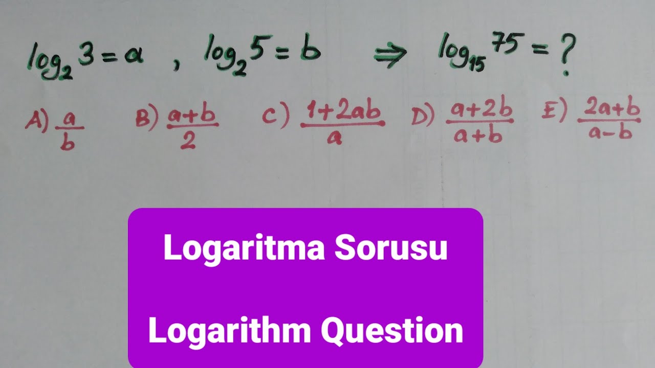 12. SINIF LOGARİTMA SORUSU (LOGARITHM QUESTION) - YouTube