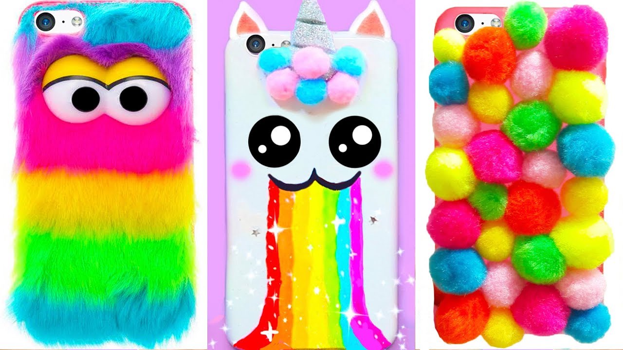 6 DIY RAINBOW PHONE CASES | Easy & Cute Phone Projects & iPhone Hacks 🌈 ...