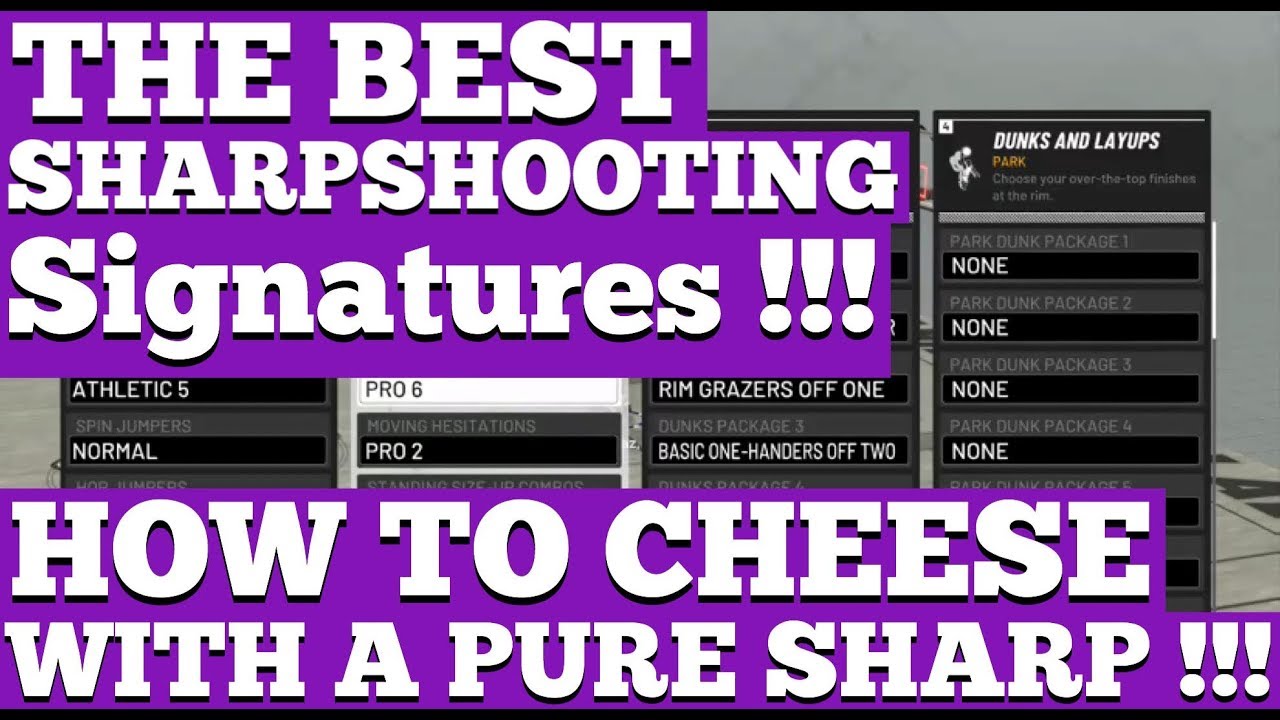NBA 2K19 HOW TO CHEESE WITH A PURE SHARPSHOOTER !!! BEST SIGNATURES TO ...