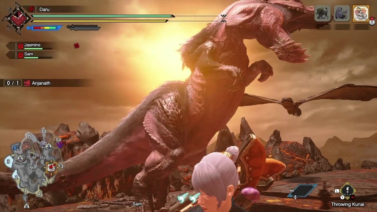 MH Rise Kunai Series - Anjanath (Feat. Rajang) - YouTube