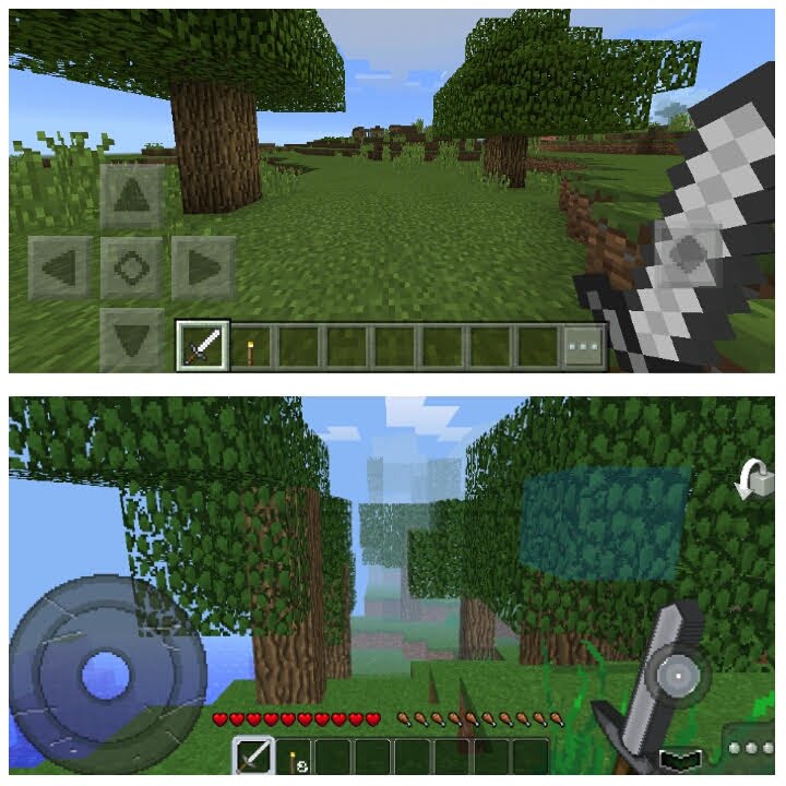Comparing Real minecraft pe with fake minecraft pe - YouTube