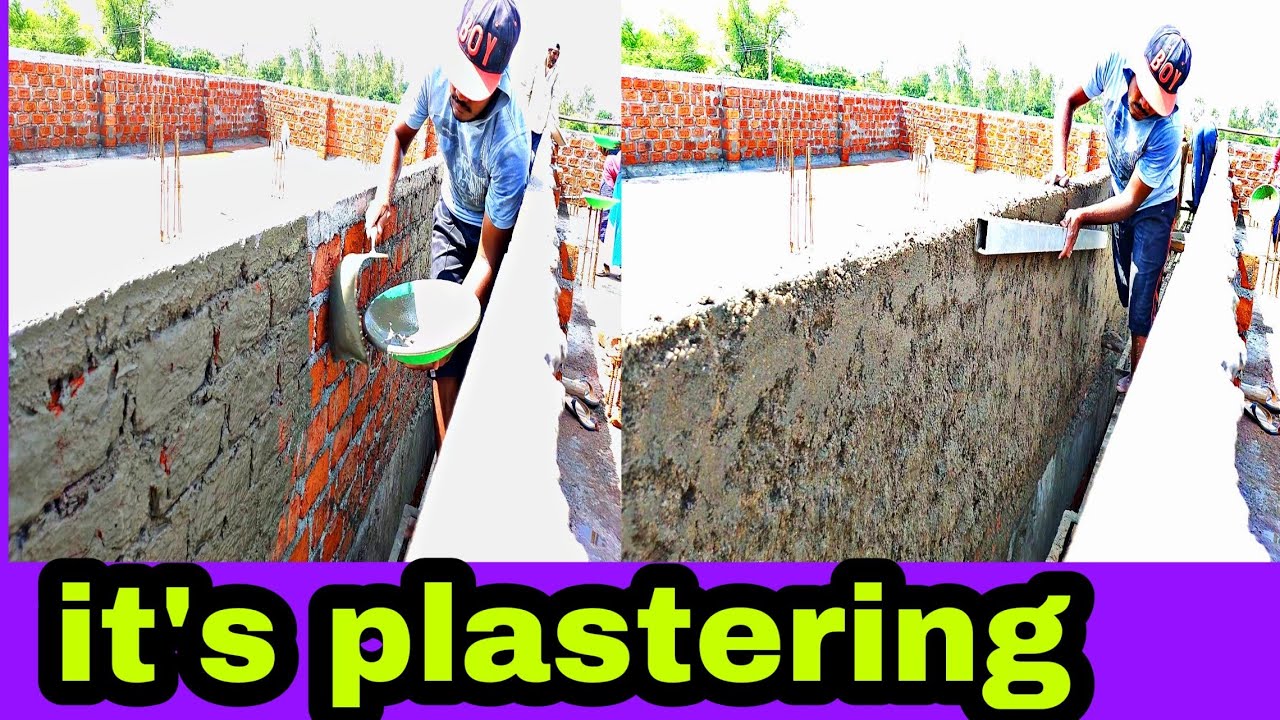 Indian Style Plastering Work//Using Cement And Sand//111} - YouTube