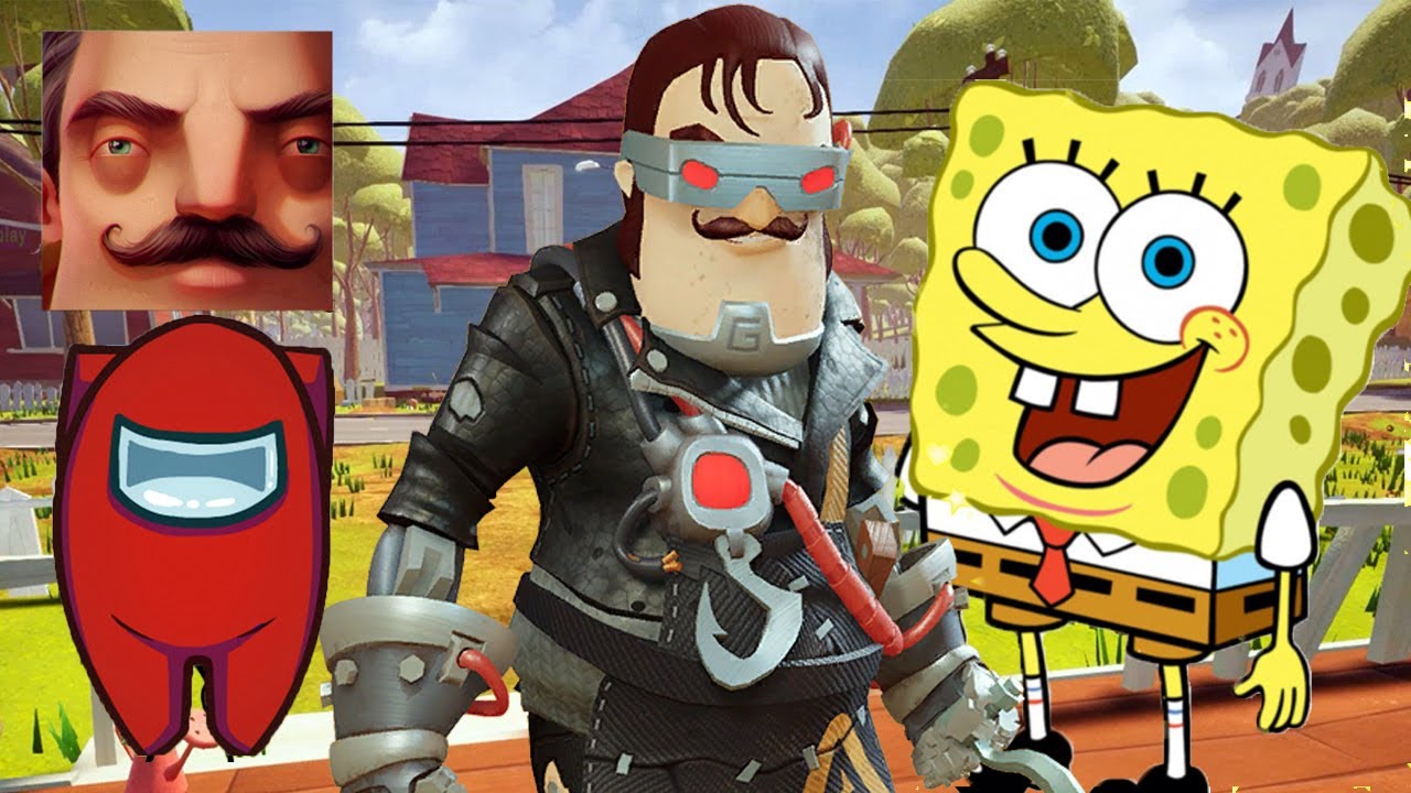 Hello Neighbor - New Secret Neighbor SpongeBob Among Us Terminator ...
