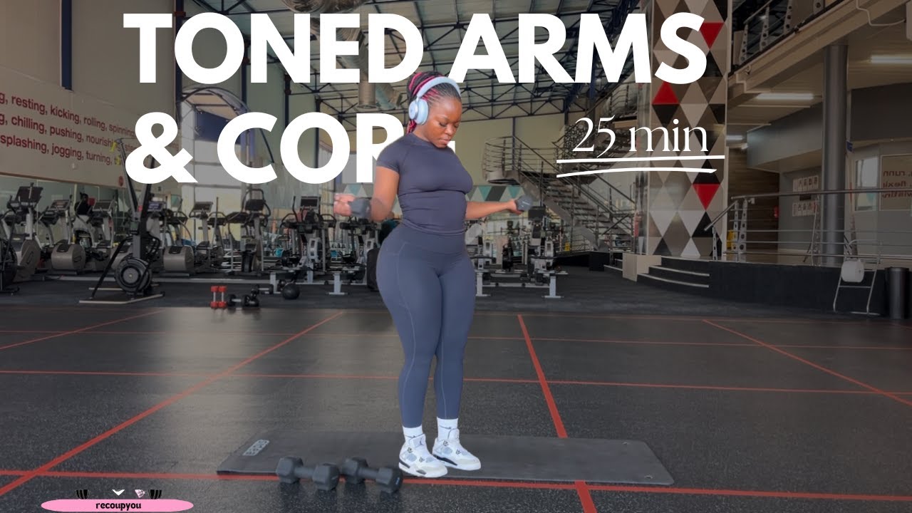 25 MIN TONED ARMS AND CORE - home workout, dumbbell workout, shredded ...