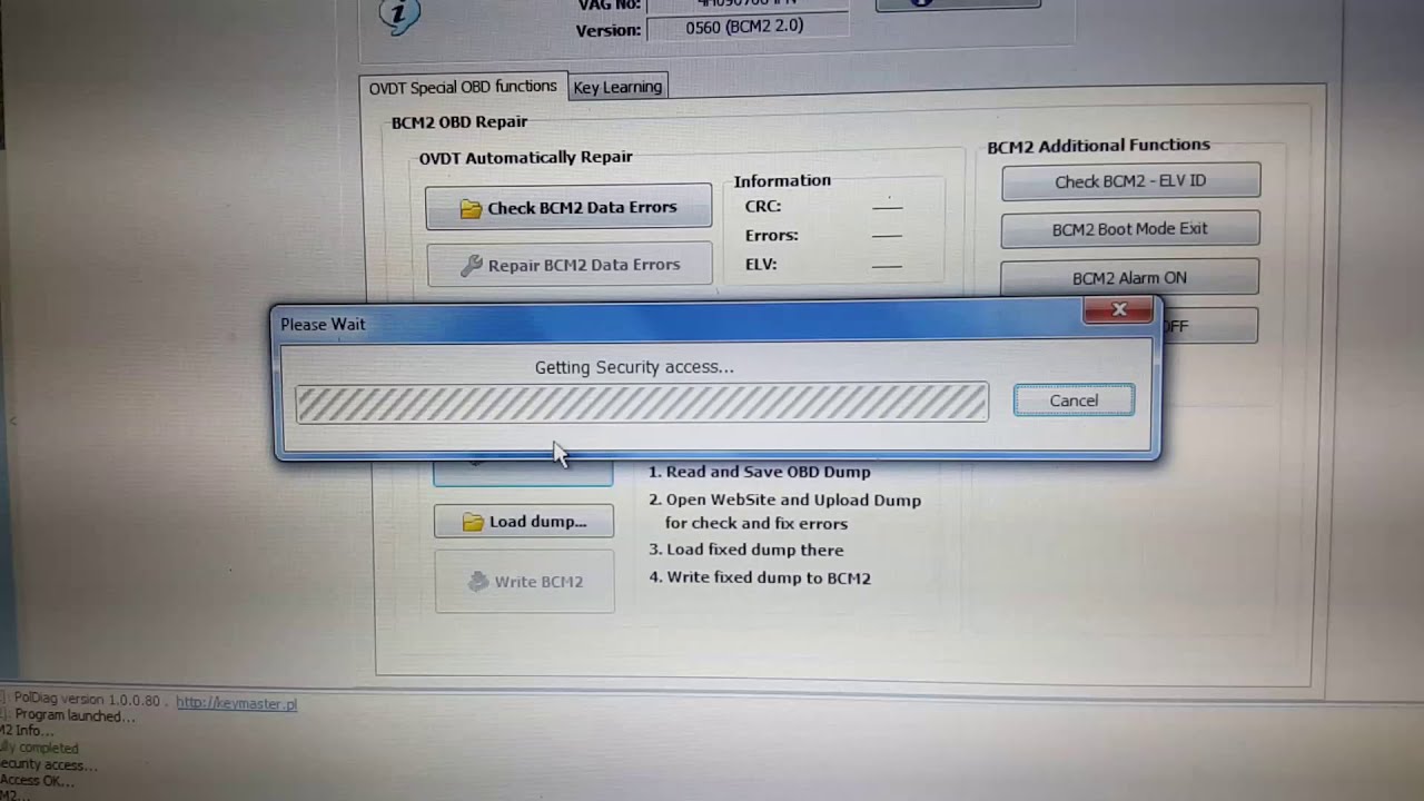KeymaterPoldiag- Read BCM2 by obd. Audi A6 C7 2015 - YouTube