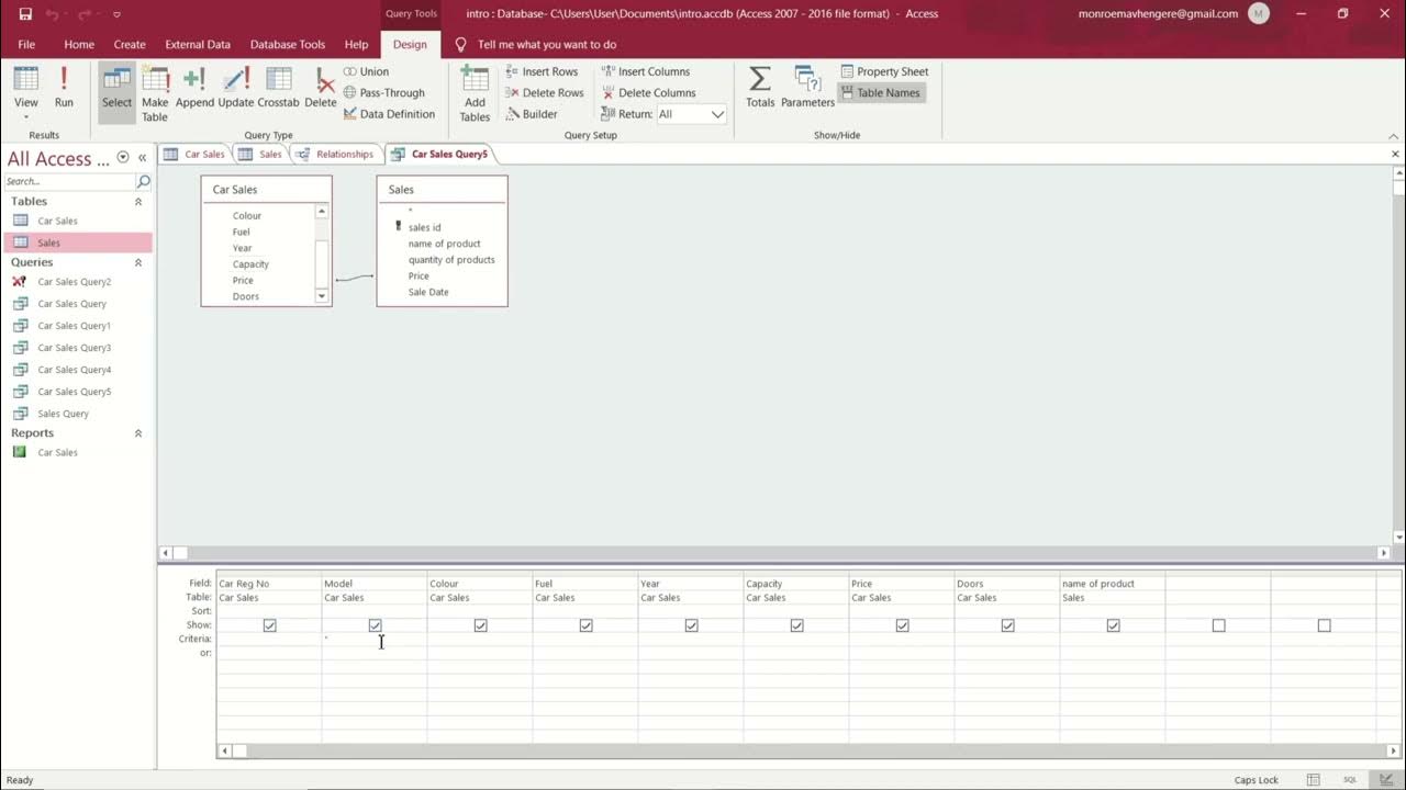 DB intro11 Multitable query in Microsoft Access - YouTube