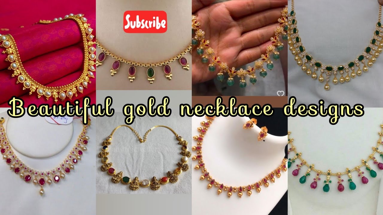 beautiful gold necklace designs collection with weight ll gold necklace ...