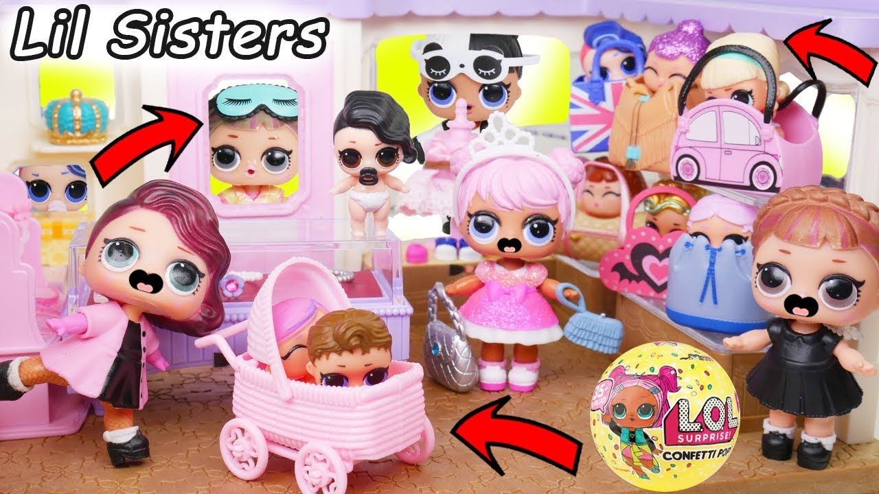 LOL Surprise Dolls + Lil Sisters at Store and Toy Hospital Baby ...