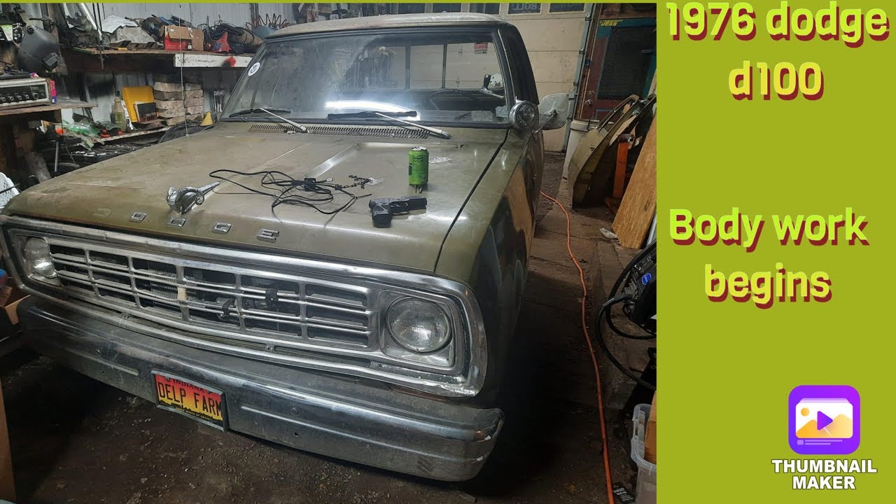1976 dodge d100 body work - YouTube