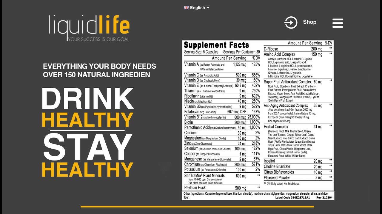 Liquid Life DRINK HEALTHY - STAY HEALTHY - YouTube