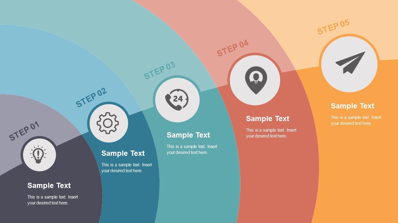 Membuat Desain Slide 5 Step Diagram di Powerpoint - YouTube