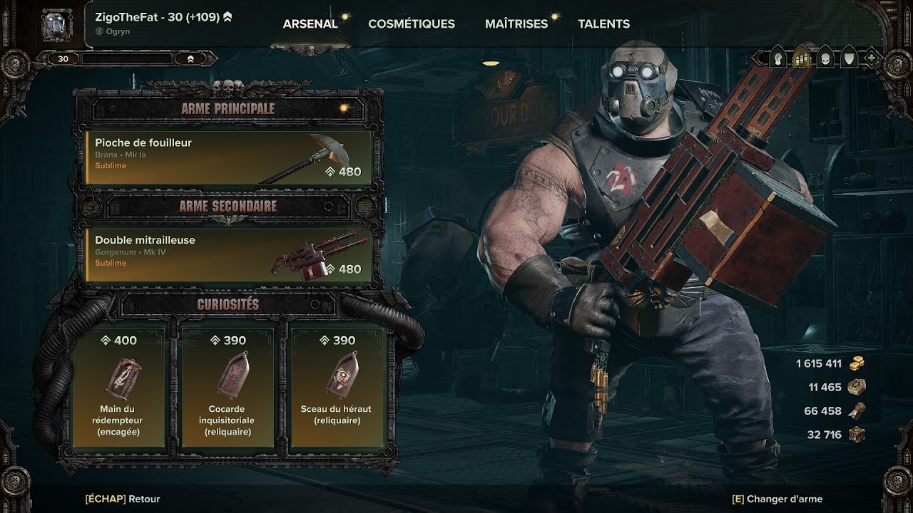 Ogryn (Hi-intensity) Branx Pickaxe/Mk IV Twin-Linked Heavy Stubber ...