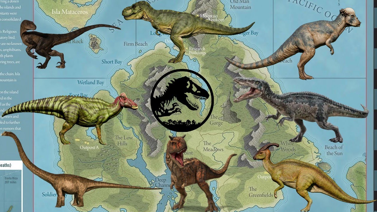 Isla Sorna (zona B) y sus habitantes - YouTube