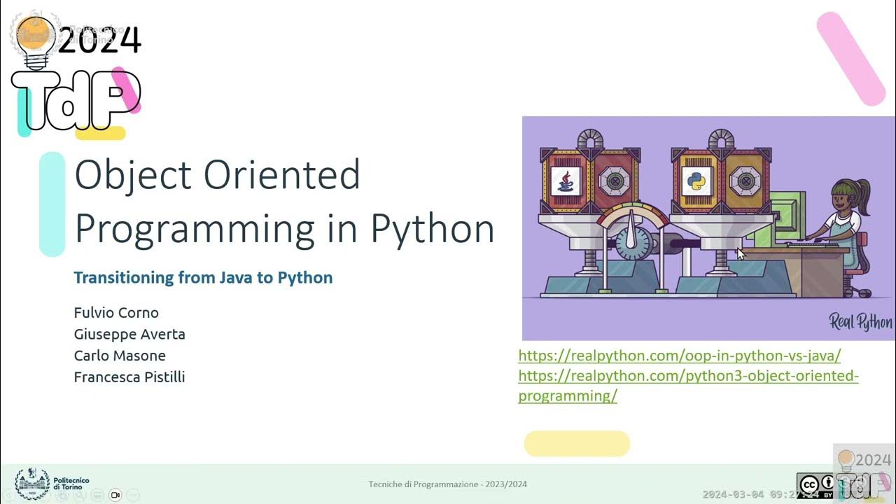 TdP2024-L01b: Programmazione a oggetti in Python - YouTube