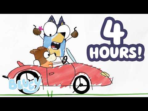 🔴LIVE: Bandit and Chilli's Speedy Escape! 😱 🏎️ | 4 HOURS of Exciting Bluey Moments 🌟 | Bluey