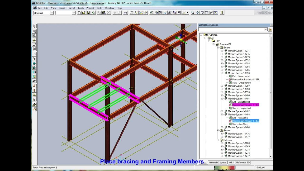 SP3D # 02 Bracing and Framing Members - YouTube