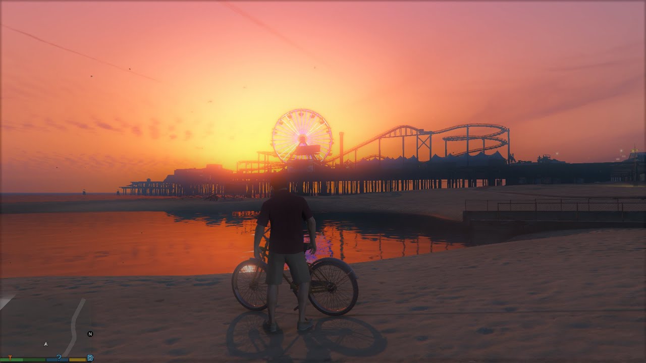 GTA 5 Relaxing Sunset At Beach. GTA 5 Thug Life. - YouTube