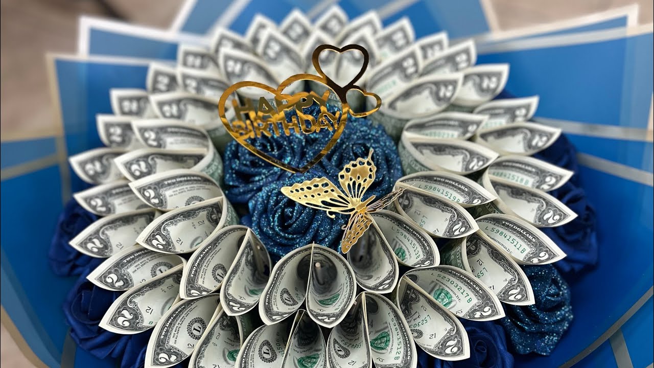 Blue Money Bouquet 💙 - YouTube