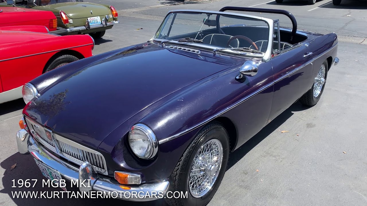 1967 MGB ROADSTER. MK1. BLACK TULIP (DARK PURPLE) WITH BLACK TRIM, TOP ...