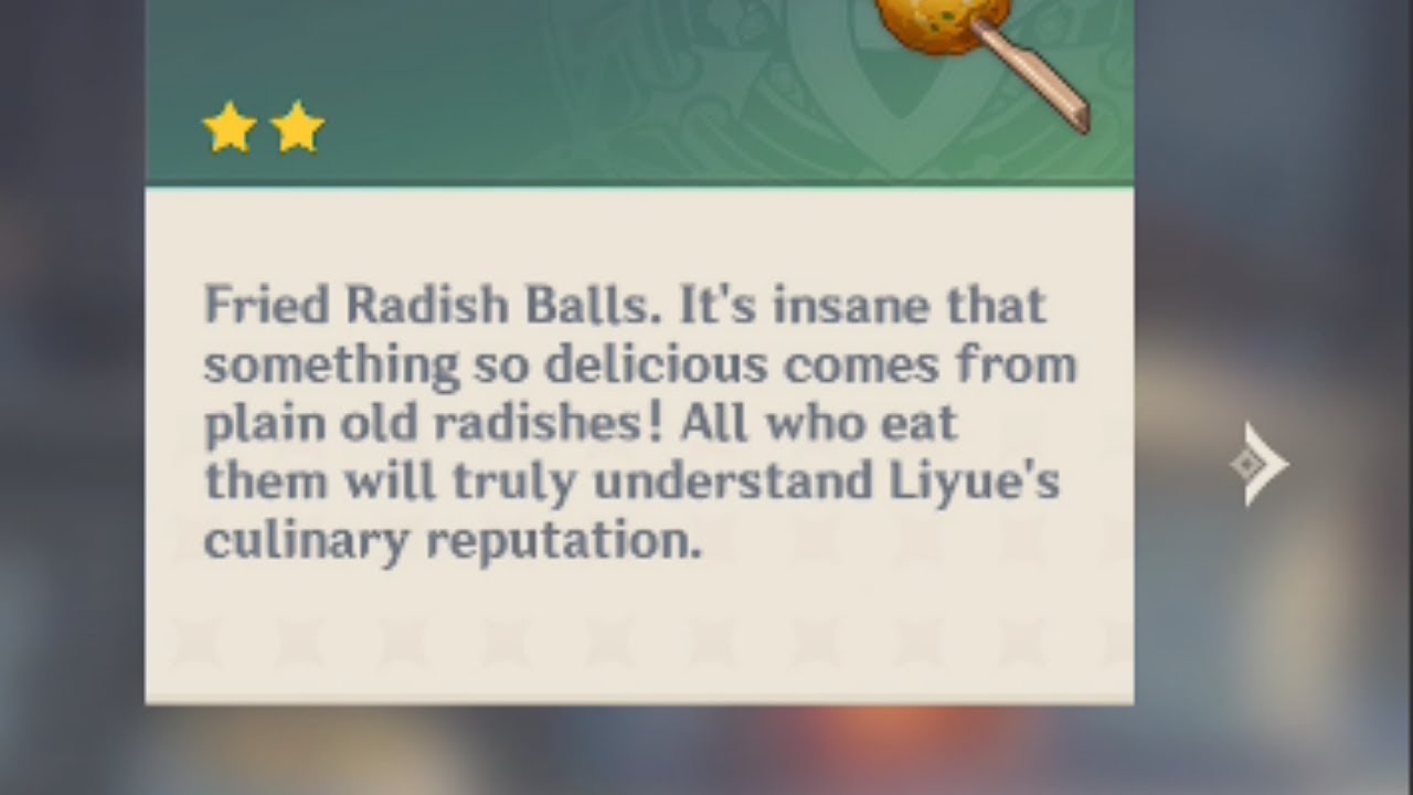 What happens if you eat the fried raddish ball in the Food Delivery ...